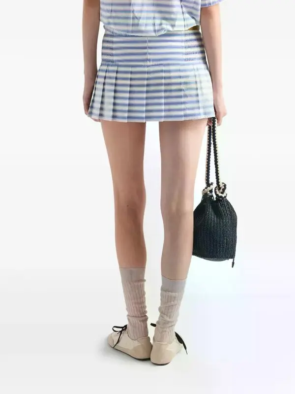 Prada Striped Poplin Mini Skirt