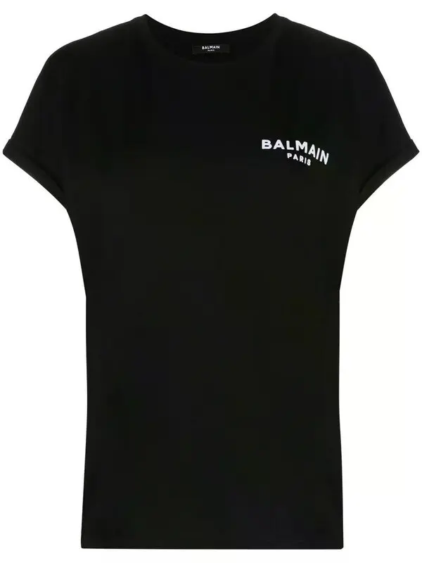 Balmain Flocked Logo T-shirt