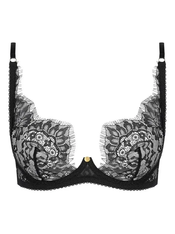 MAISON CLOSE Inspiration Divine Scarf Floral-lace Bra - Black