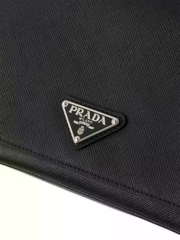 Prada Saffiano Leather Shoulder Bag With Removable Pouch