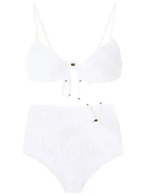 AMIR SLAMA Open-knit Underwire Bikini Set - White