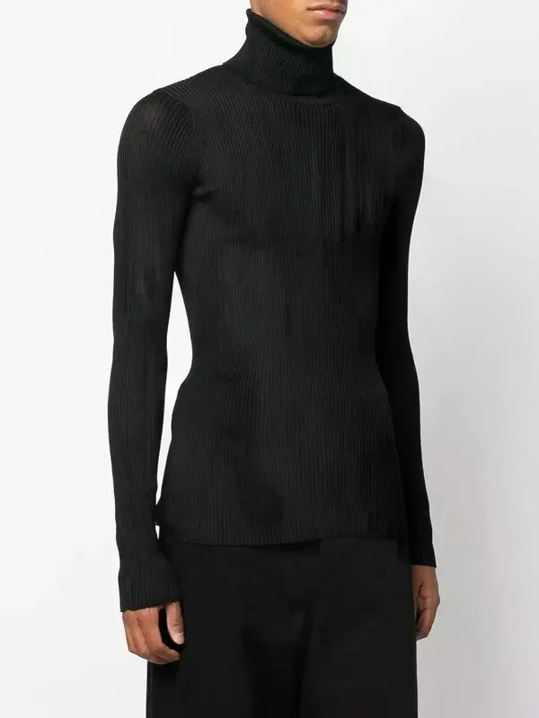 Off-White Helvet Fine-knit Ribbed Jumper