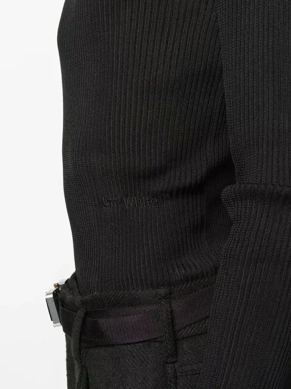 Off-White Helvet Fine-knit Ribbed Jumper