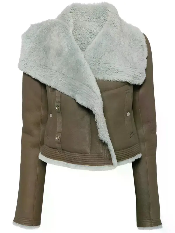 Rick Owens Shearling-lined Biker Jacket