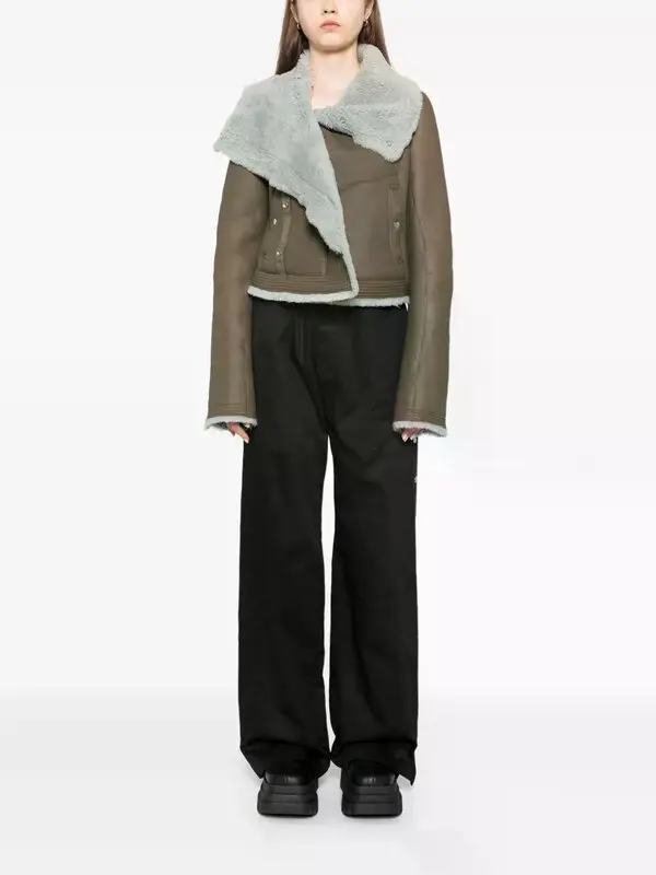Rick Owens Shearling-lined Biker Jacket
