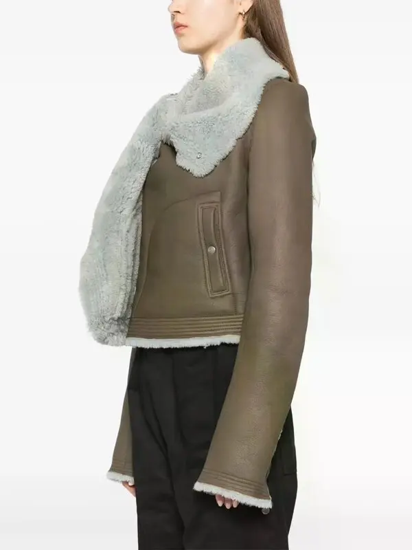 Rick Owens Shearling-lined Biker Jacket