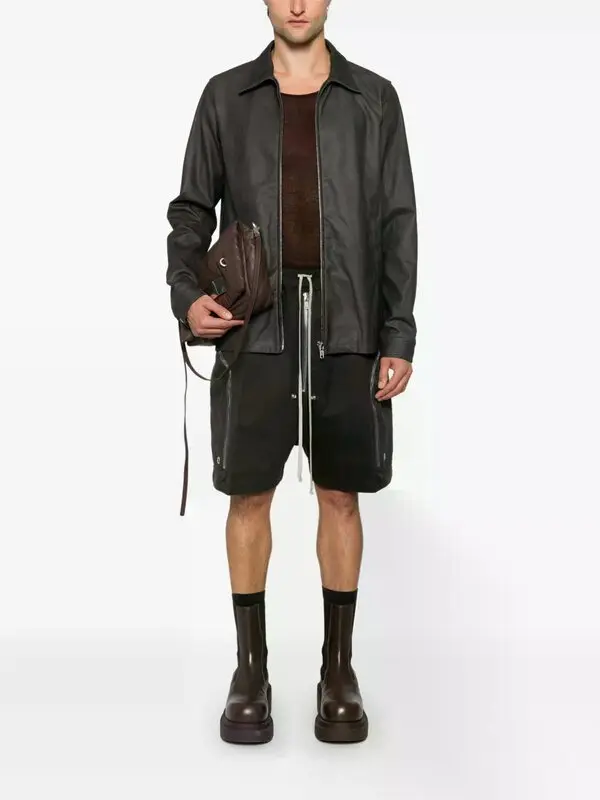 Rick Owens Brad Leather Jacket - Grey