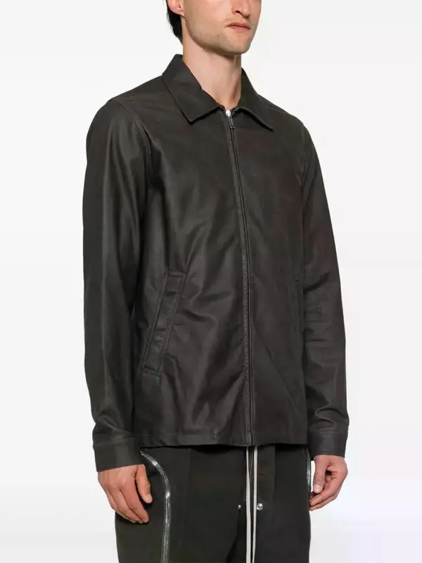 Rick Owens Brad Leather Jacket - Grey