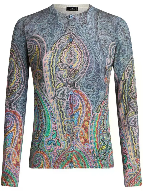 Etro Paisley-print Cardigan - Blue
