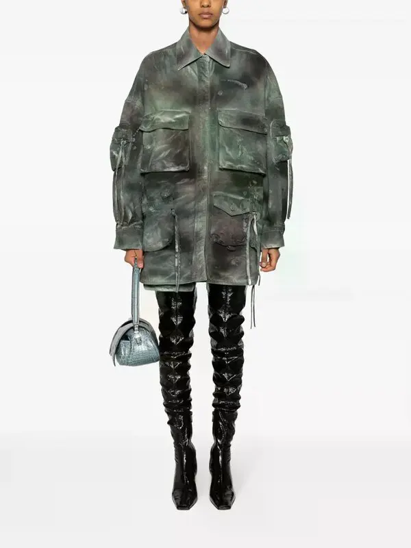 Attico Fern Distressed Denim Jacket