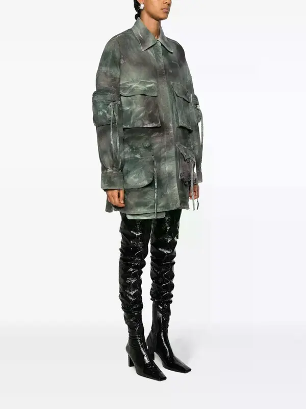 Attico Fern Distressed Denim Jacket