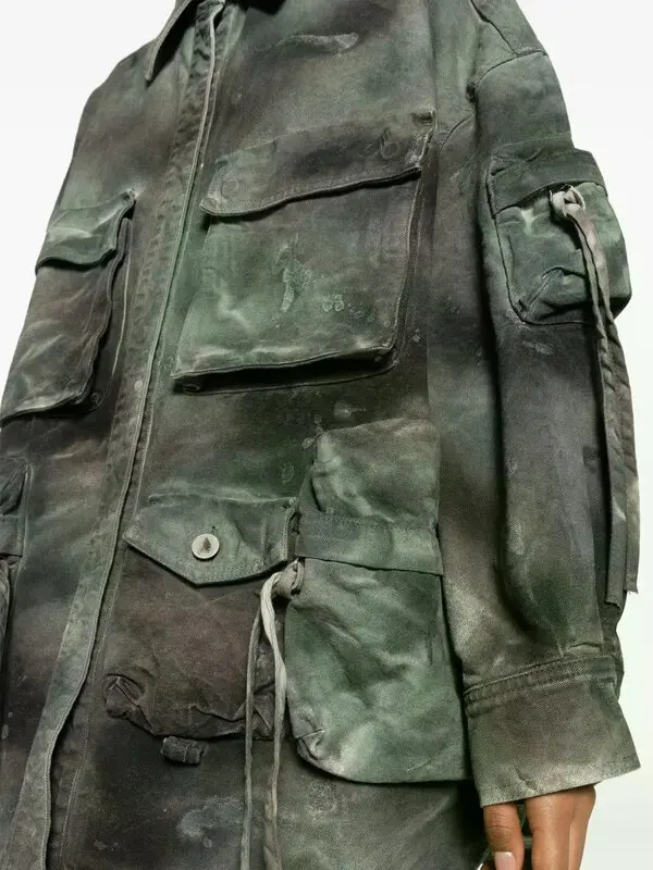 Attico Fern Distressed Denim Jacket