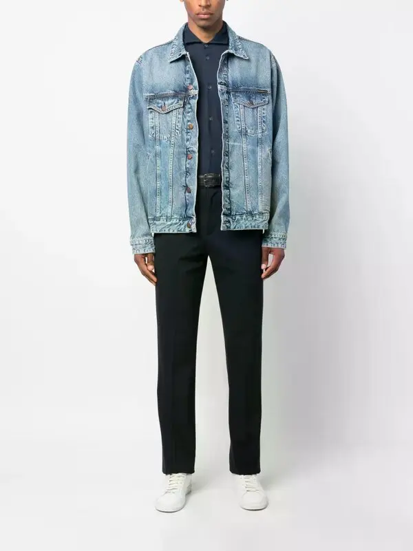 ZANONE Long-sleeved Cotton Shirt - Blue