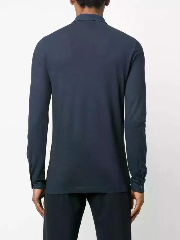 ZANONE Long-sleeved Cotton Shirt - Blue