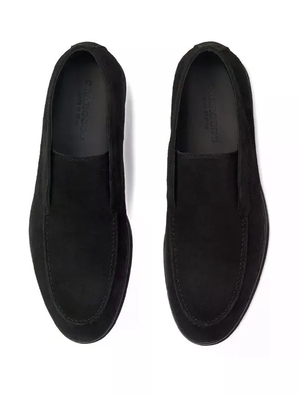 SCAROSSO Leonardo Suede Ankle Boots - Black