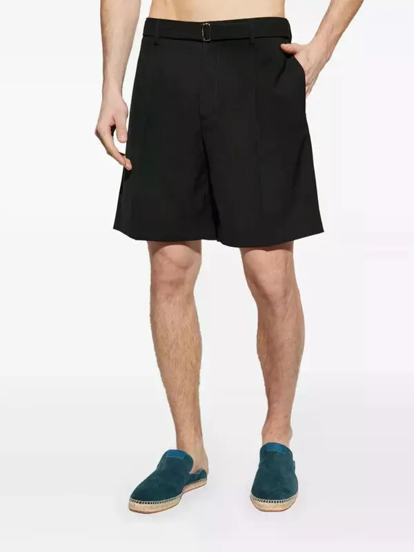 LANVIN Virgin Wool Belted Shorts