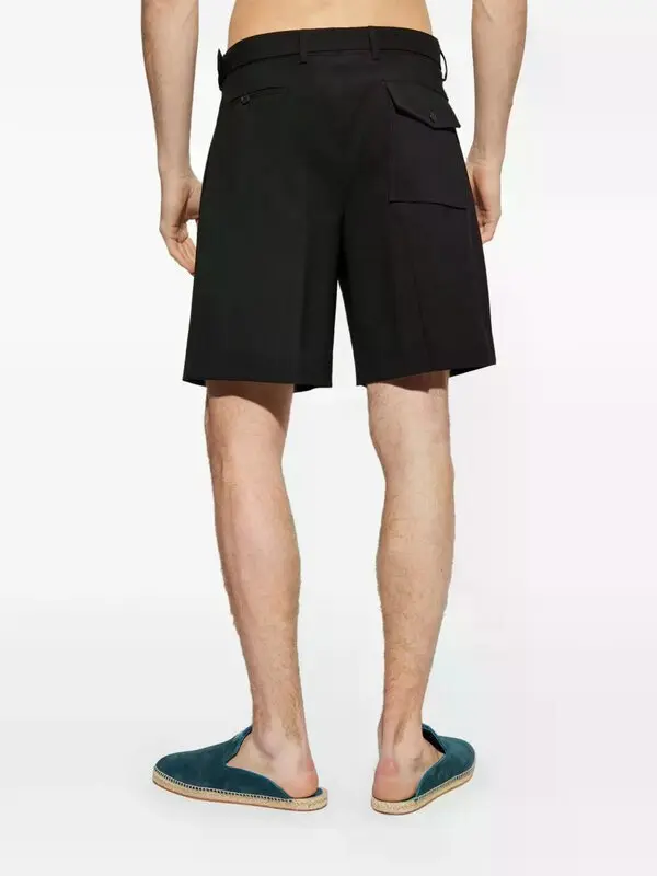 LANVIN Virgin Wool Belted Shorts