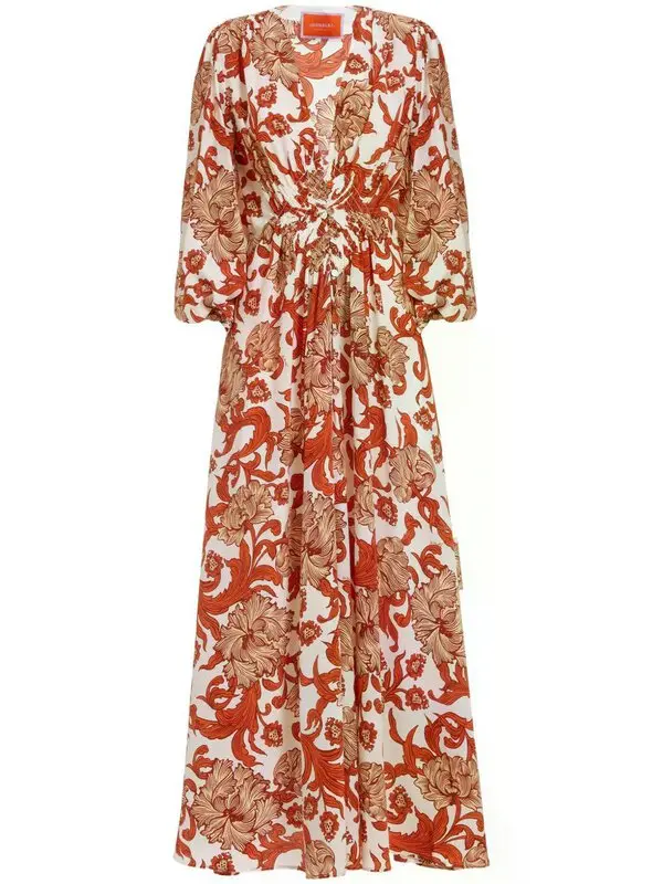 La DoubleJ Camerino Abstract-pattern Silk Dress