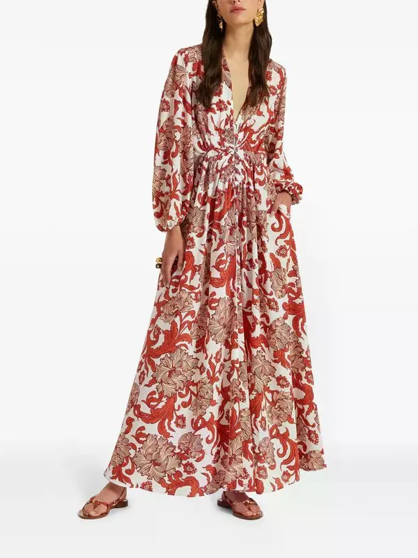 La DoubleJ Camerino Abstract-pattern Silk Dress