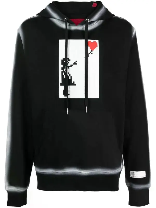 MOSTLY HEARD RARELY SEEN 8-BIT Graphic-print Cotton Hoodie - Black