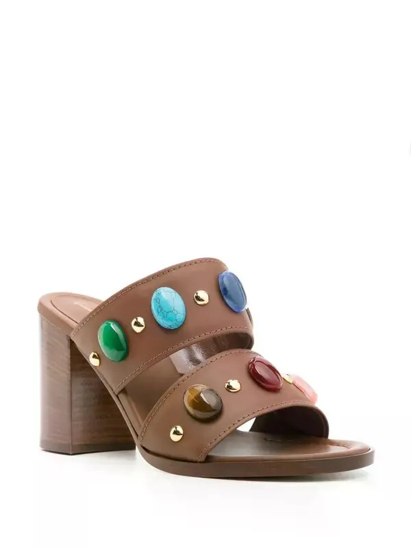 GIANVITO ROSSI Embellished Block Heel Sandals