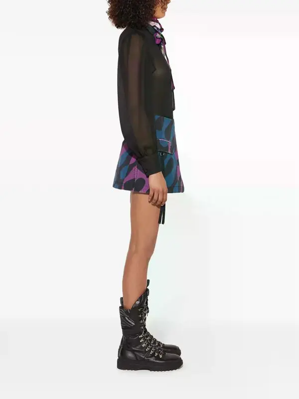 Emilio Pucci Marmo-print Semi-sheer Silk Shirt