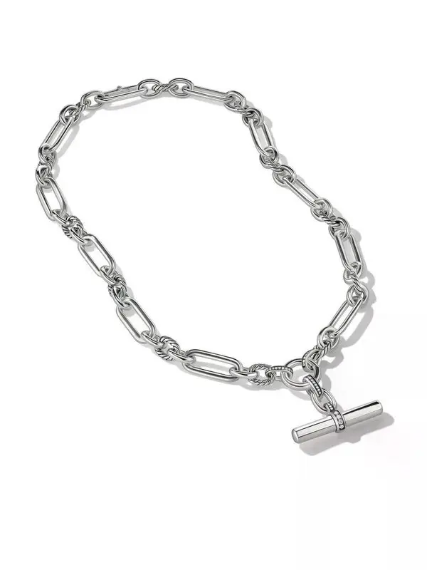 David Yurman Sterling Lexington Diamond Chain Necklace