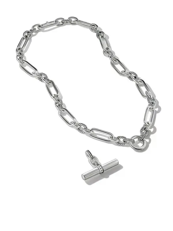 David Yurman Sterling Lexington Diamond Chain Necklace