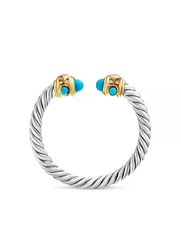 David Yurman Sterling Renaissance Turquoise And Diamond Ring