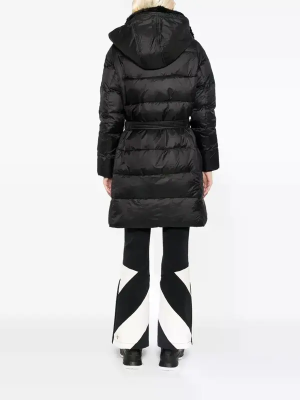 Michael Kors Belted Puffer Coat With Faux Fur Collar