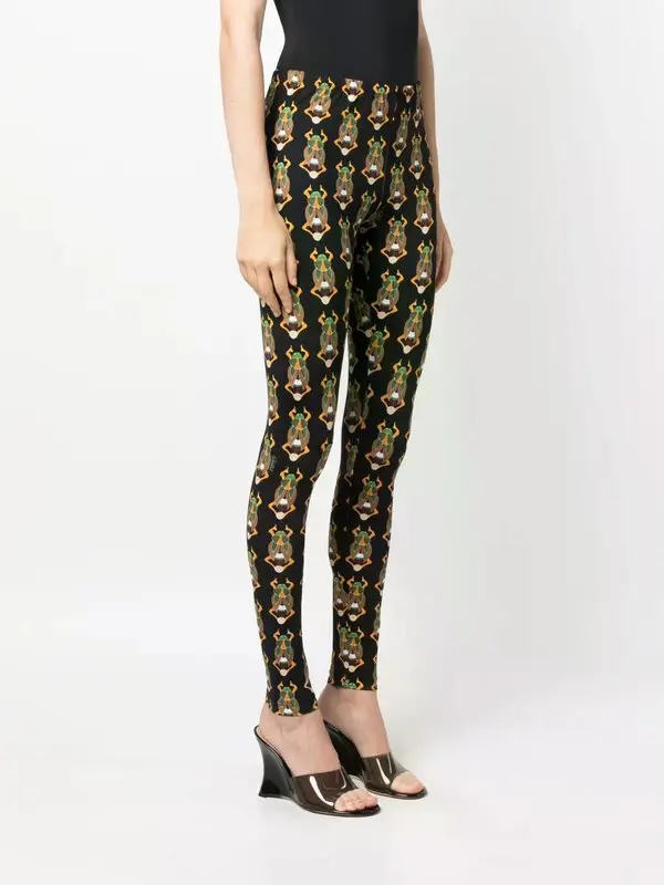 La DoubleJ Graphic-print Elasticated-waist Leggings - Black