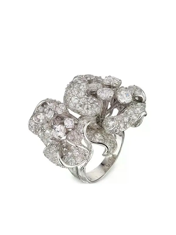 ANABELA CHAN 18kt White Gold Magnolia Diamond Ring - Silver