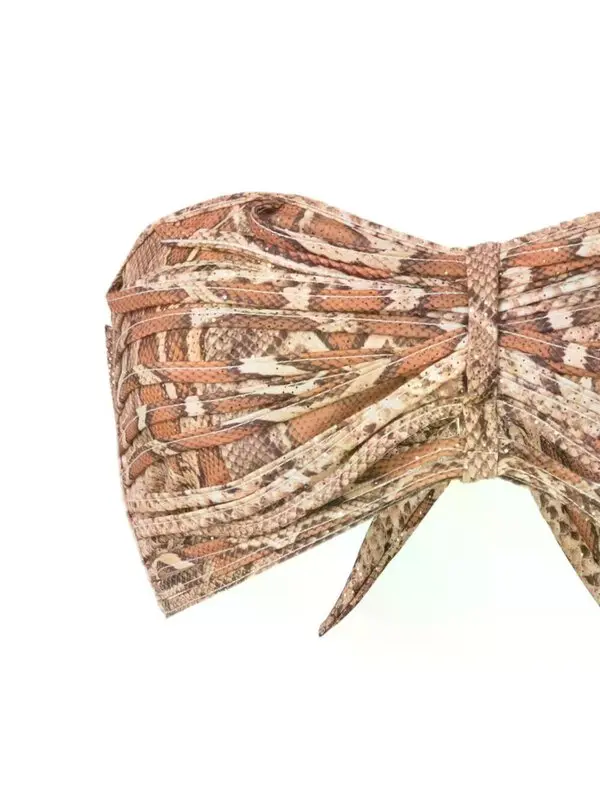AMIR SLAMA Snakeskin-print Tie-fastening Bikini