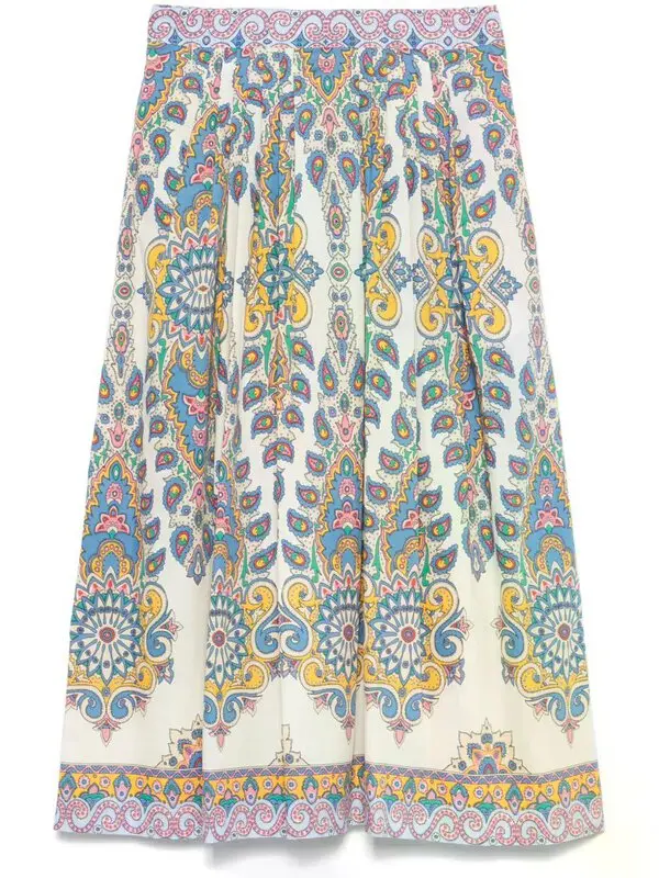 Etro Paisley Print Midi Skirt - Neutrals