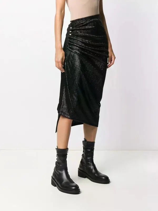 Rabanne Metallic Threaded Asymmetric Skirt