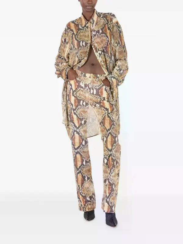 Roberto Cavalli Snakeskin-print Trousers
