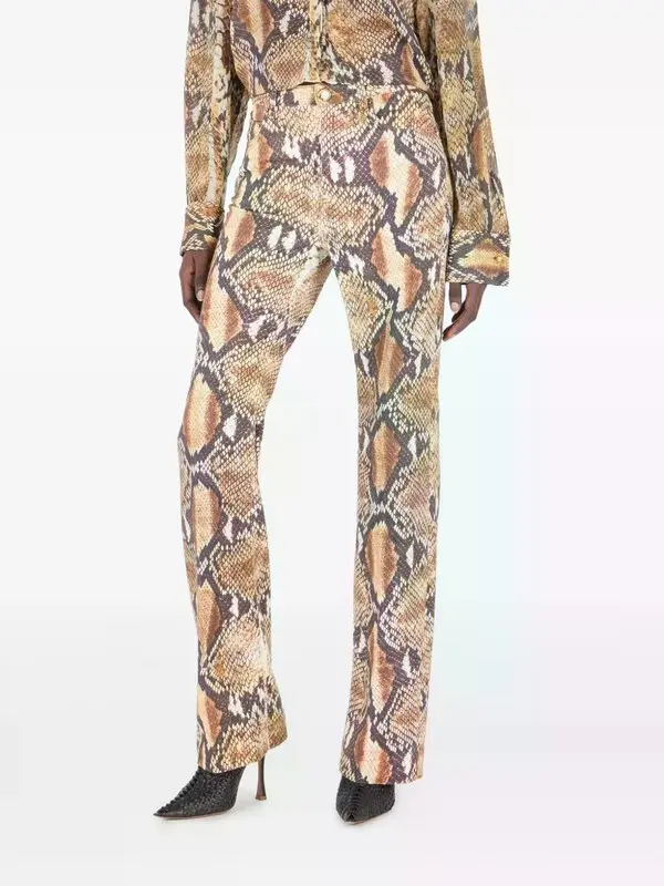 Roberto Cavalli Snakeskin-print Trousers