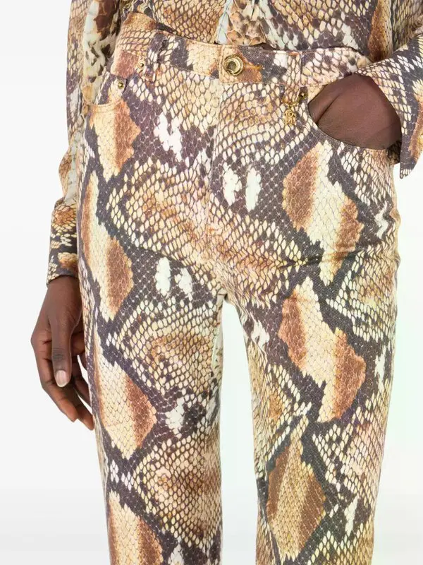 Roberto Cavalli Snakeskin-print Trousers
