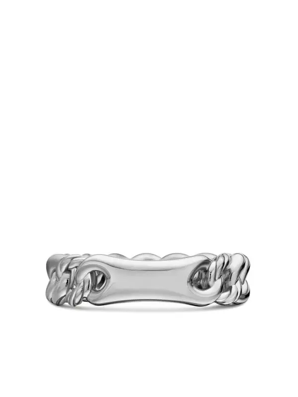 David Yurman Sterling Belmont Curb Link Diamond Ring