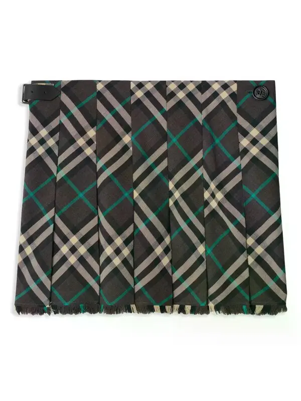 Burberry Check Pattern Pleated Mini Skirt