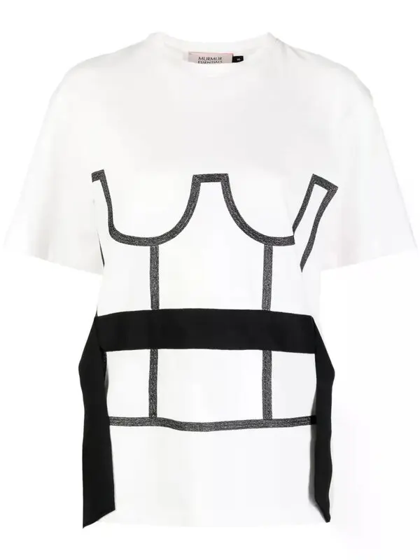 MURMUR Trompe L'oeil Corset T-shirt - White