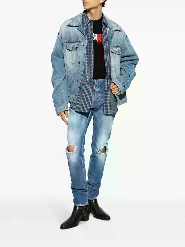 Dsquared2 Logo-patch Plaid Cotton Shirt