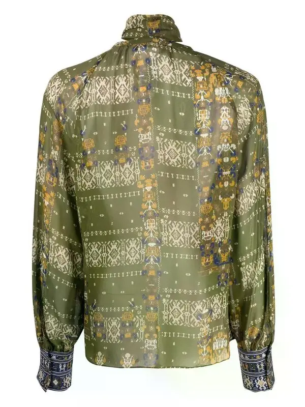 Max Mara Neck-tie Abstract-print Shirt