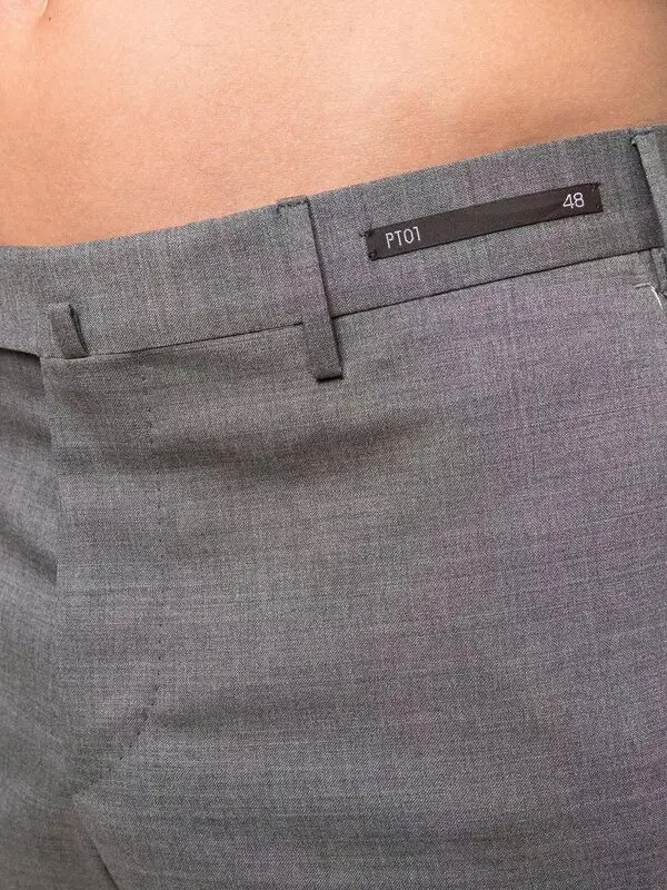 PT TORINO Logo-patch Tailored Trousers - Grey