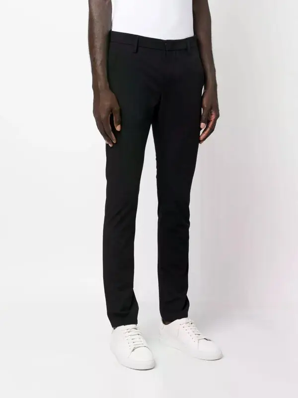 DONDUP Slim-cut Cotton Trousers - Black
