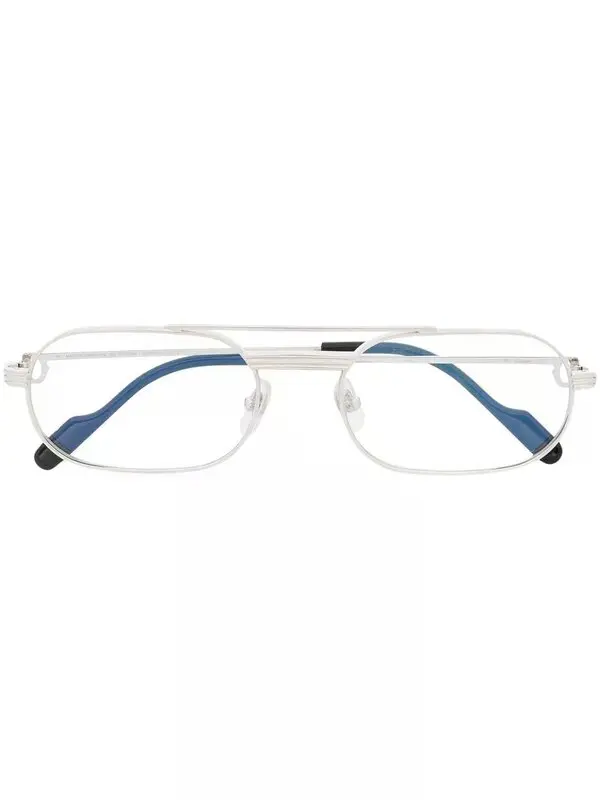 Cartier C De Pilot-frame Glasses - Silver