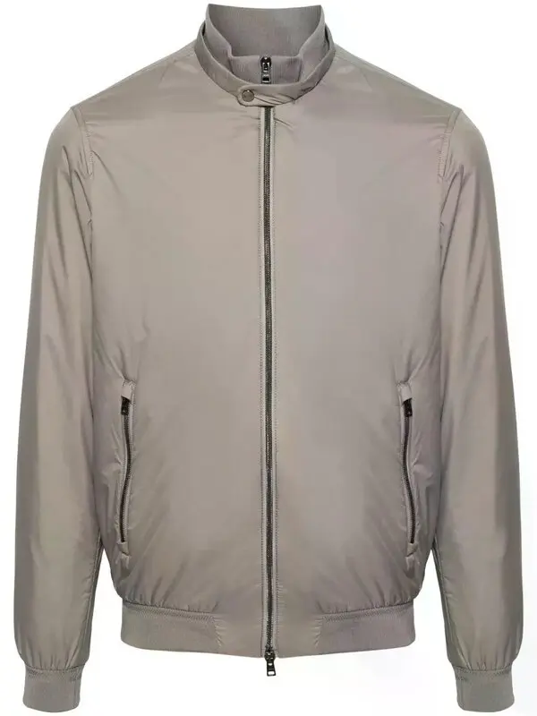 Herno Ecoage Band-collar Bomber Jacket - Grey