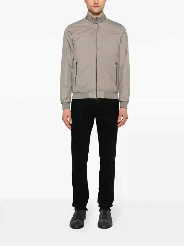Herno Ecoage Band-collar Bomber Jacket - Grey
