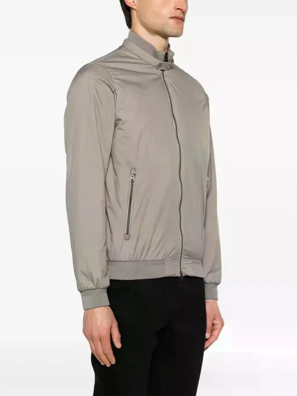 Herno Ecoage Band-collar Bomber Jacket - Grey