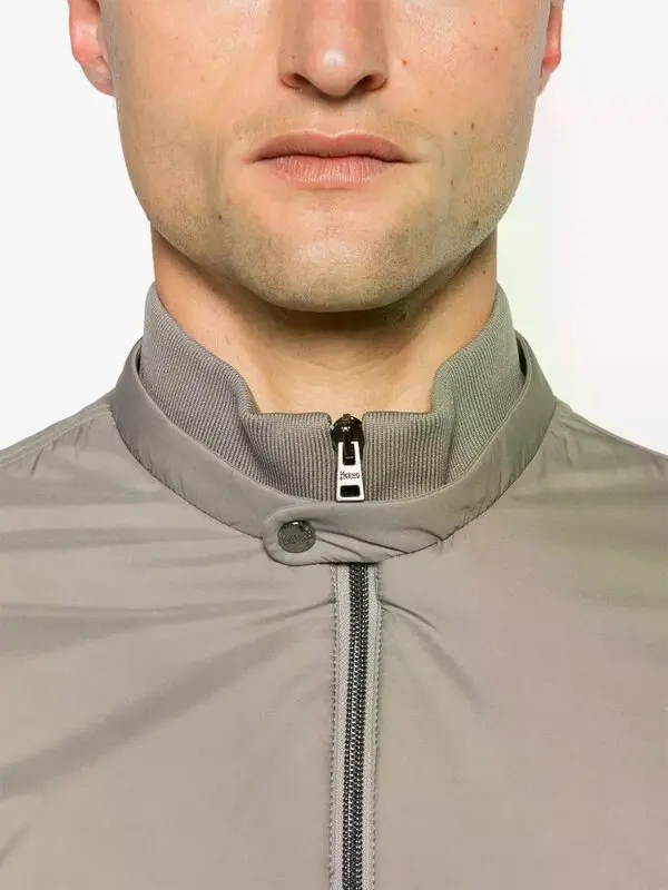 Herno Ecoage Band-collar Bomber Jacket - Grey